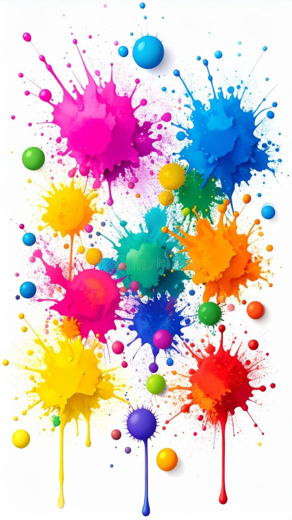 Colorful Paint Splatter Background Stock Illustration - Illustration of ...