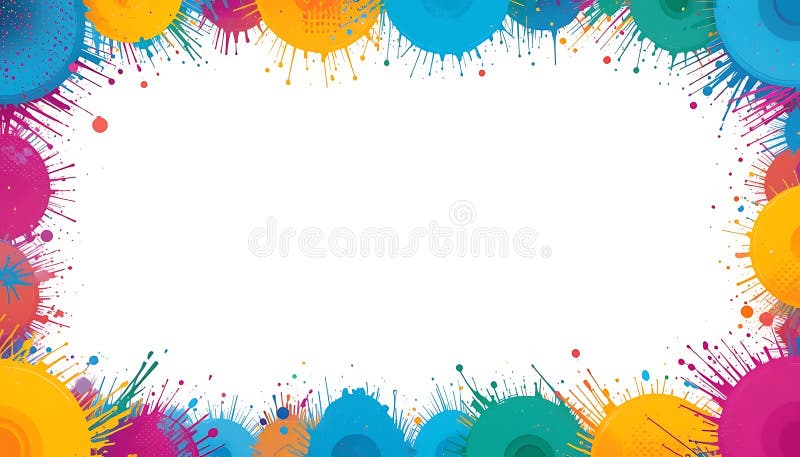 Colorful Paint Splatter Border Design for Background Stock Illustration ...