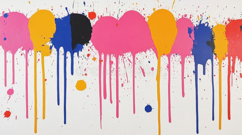 Colorful Paint Splatter Drips Abstract Background Stock Illustration ...