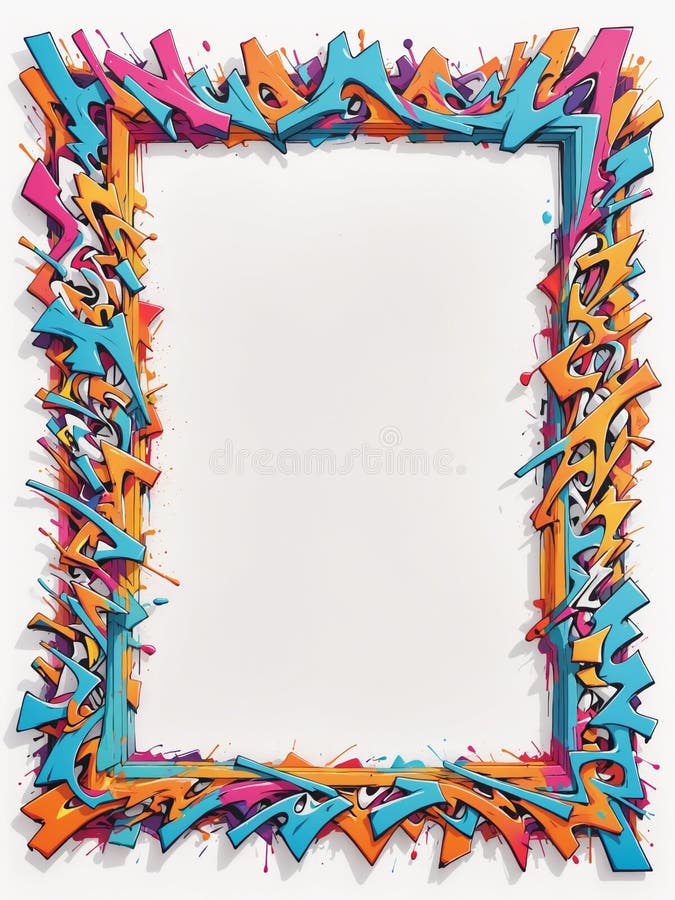 Colorful Paint Splatter Frame Stock Illustration - Illustration of ...