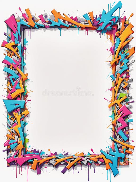 Colorful Paint Splatter Frame Stock Illustration - Illustration of ...