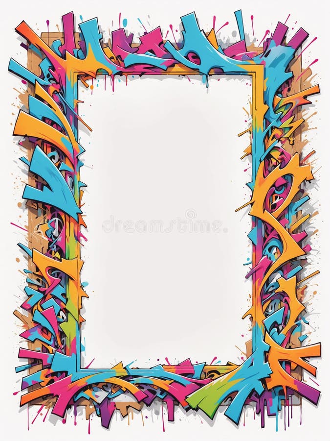 Colorful Paint Splatter Frame Stock Illustration - Illustration of ...