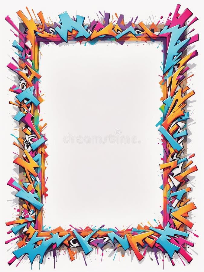 Colorful Paint Splatter Frame Stock Illustration - Illustration of ...