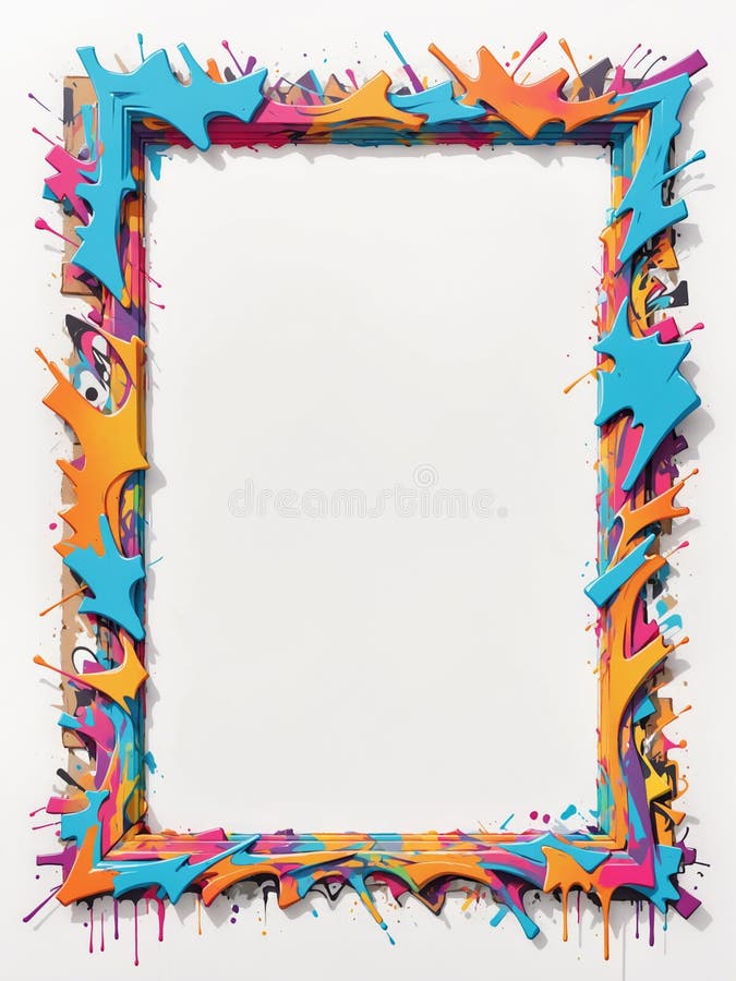 Colorful Paint Splatter Frame Stock Illustration - Illustration of book ...