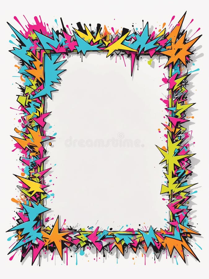 Colorful Paint Splatter Frame Stock Illustration - Illustration of ...