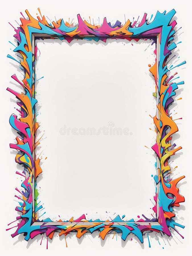 Colorful Paint Splatter Frame Stock Illustration - Illustration of ...