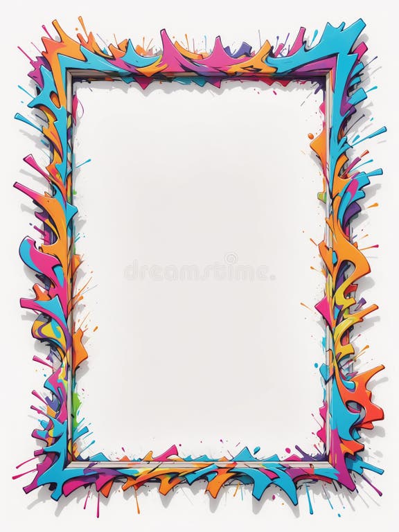 Colorful Paint Splatter Frame Stock Illustration - Illustration of ...