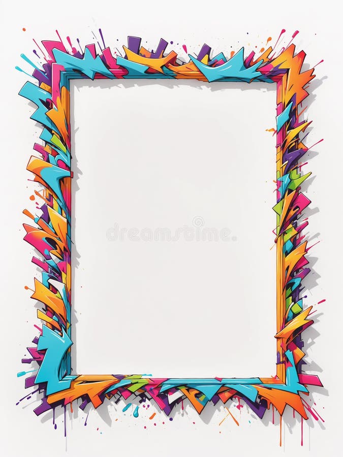 Colorful Paint Splatter Frame Stock Illustration - Illustration of ...