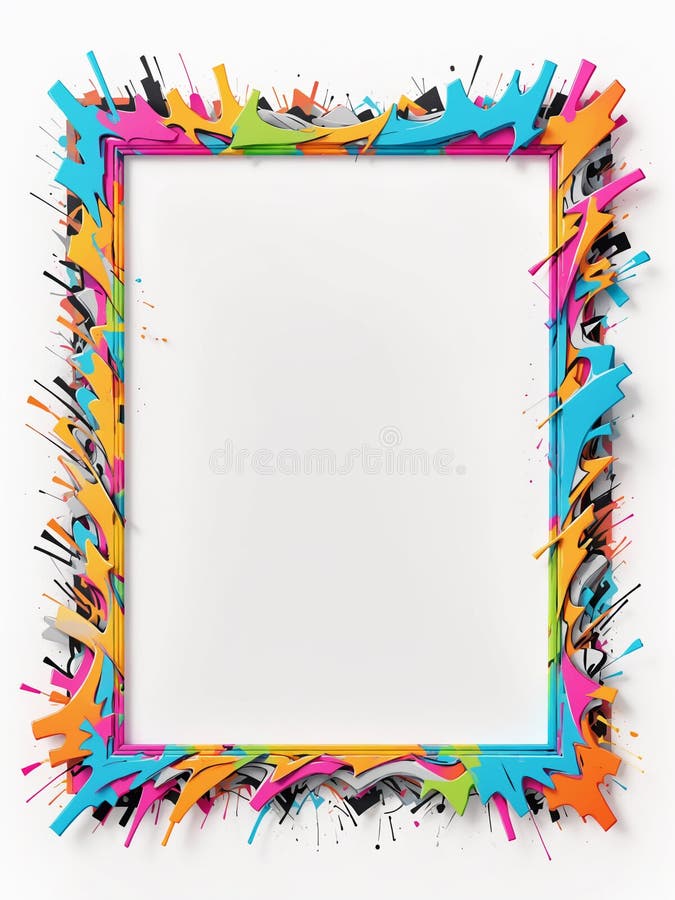 Colorful Paint Splatter Frame Stock Illustration - Illustration of ...