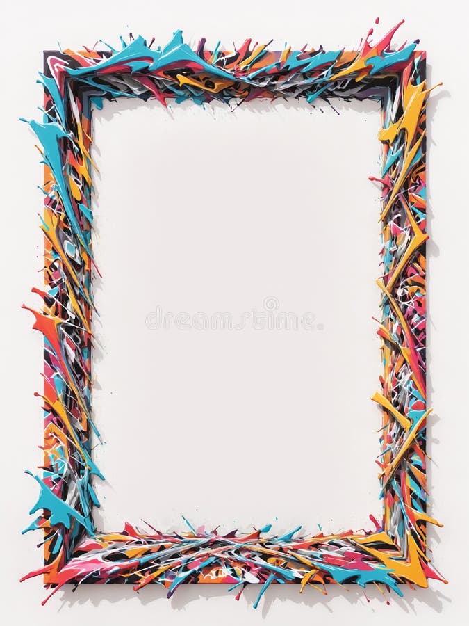 Colorful Paint Splatter Frame Stock Illustration - Illustration of tale ...
