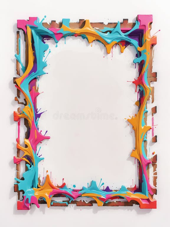 Colorful Paint Splatter Frame Stock Illustration - Illustration of ...