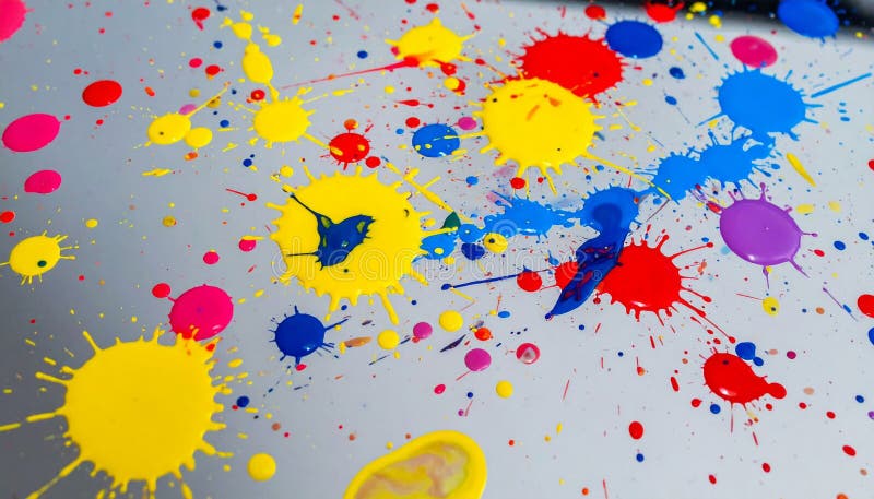 Colorful Paint Splatter on Grey Background Stock Illustration ...
