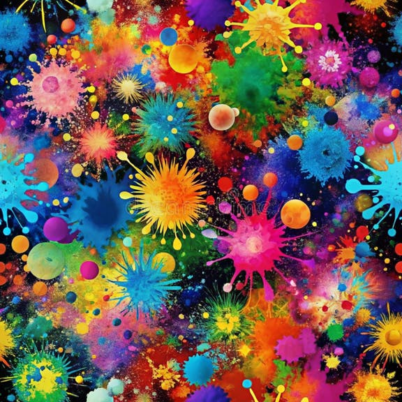 Colorful Paint Splatter Pattern Stock Illustration - Illustration of ...