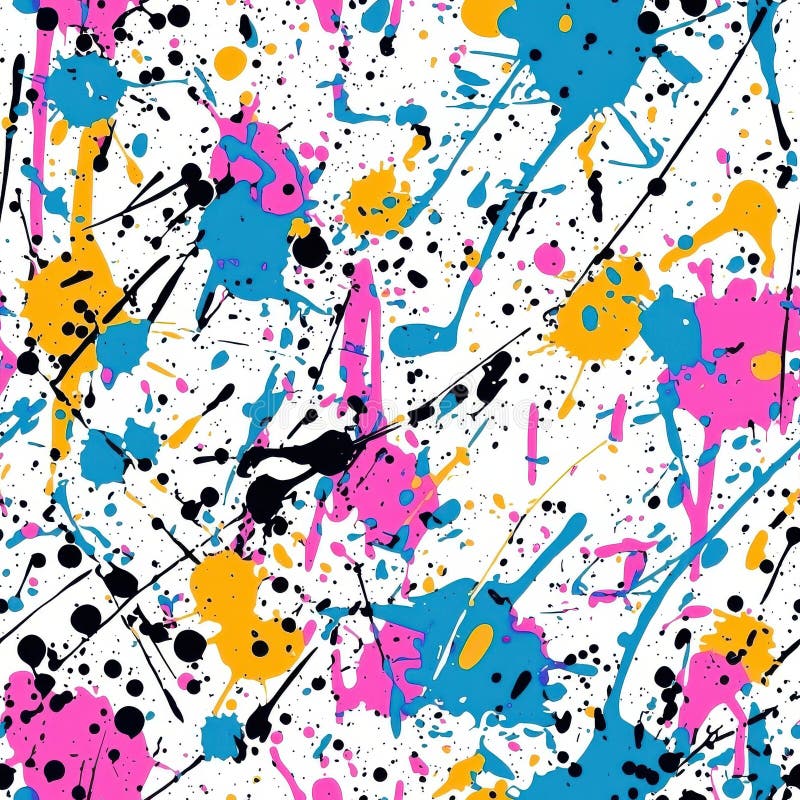 Colorful Paint Splatter Pattern Abstract Art Background Design Stock ...
