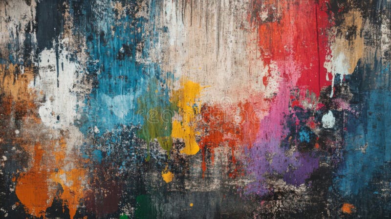 Colorful Paint Splatter Texture on Dark Background Stock Illustration ...