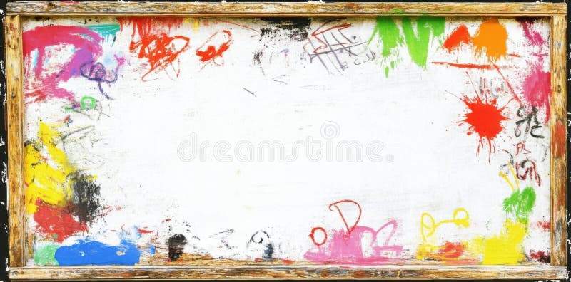 Colorful Paint Splattered Frame Stock Illustration - Illustration of ...