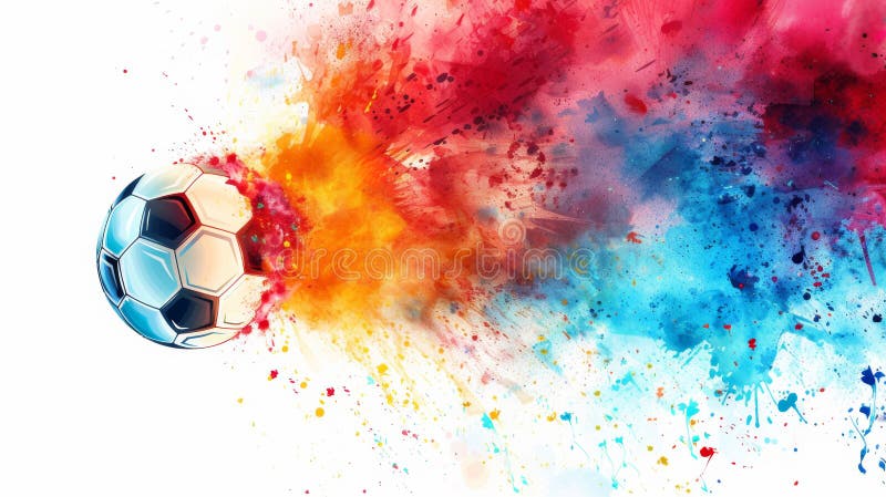 Colorful Paint Splattered Soccer Ball Stock Image - Image of artistic ...