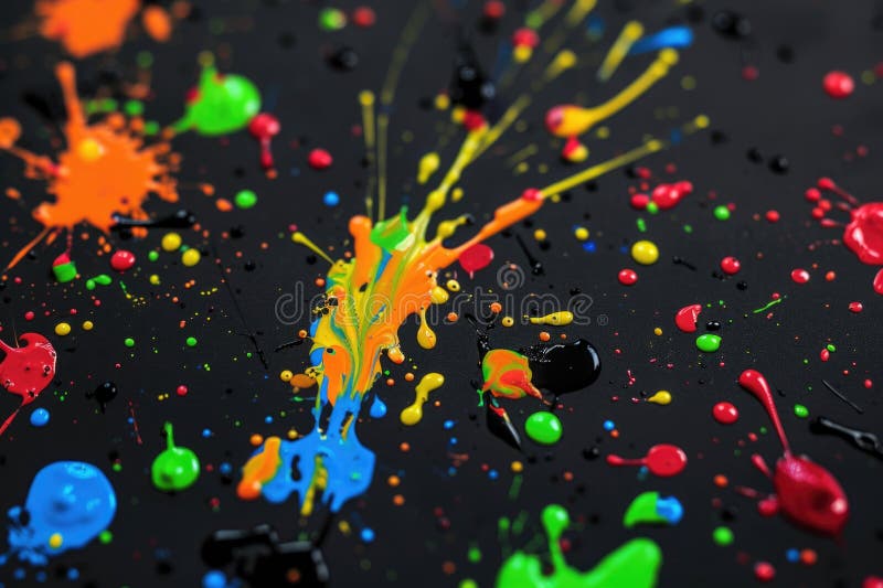 Colorful Paint Splatters stock illustration. Illustration of decorative ...