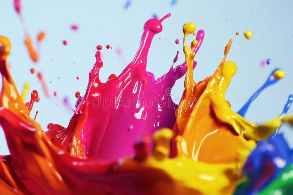 Colorful Paint Splatters Create Vibrant Background for Creative Designs ...