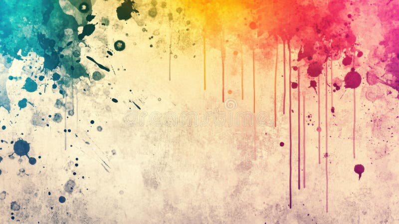 Colorful Paint Splatters Scattered on a Clean White Background Creating ...