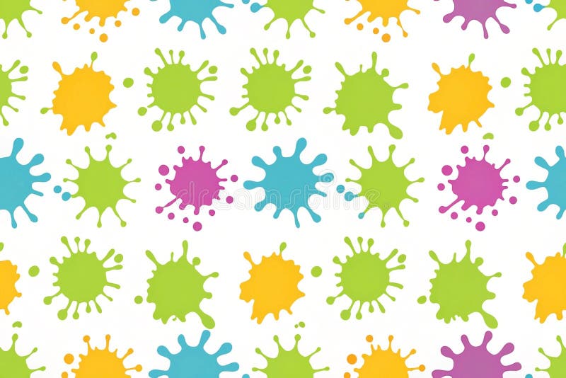 Colorful Paint Splatters Seamless Pattern. (2 Stock Illustration ...