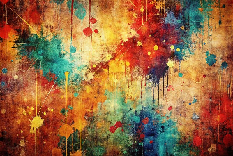 Colorful Paint Splatters on Textured Background Stock Illustration ...
