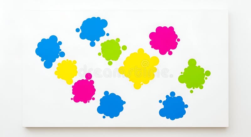 Colorful Paint Splatters on White Canvas Splashes Abstract Stock ...