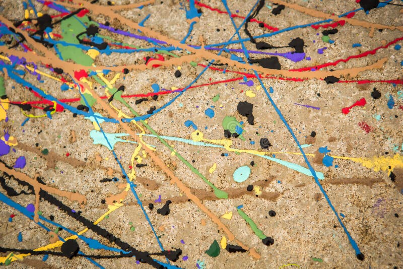 Colorful Paint Swirl on Concrete Background. Stock Photo - Image of ...