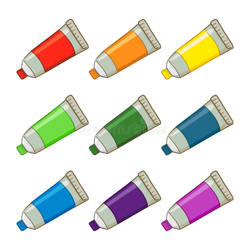 Colorful Paint Tubes stock vector. Illustration of paint - 35587149