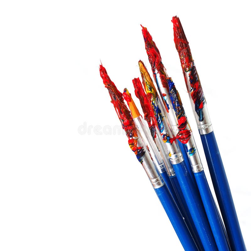 Colorful Paintbrush Isolated on White Background Stock Photo - Image of ...