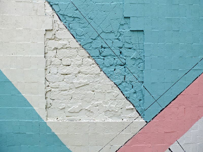 Colorful Painted Brick and Tile Wall As Background or Texture Stock ...