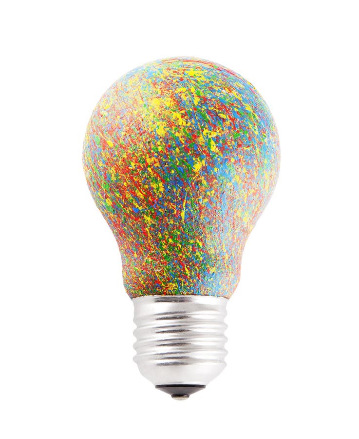 Colorful Painted Bulb Isolated on White Stock Illustration ...