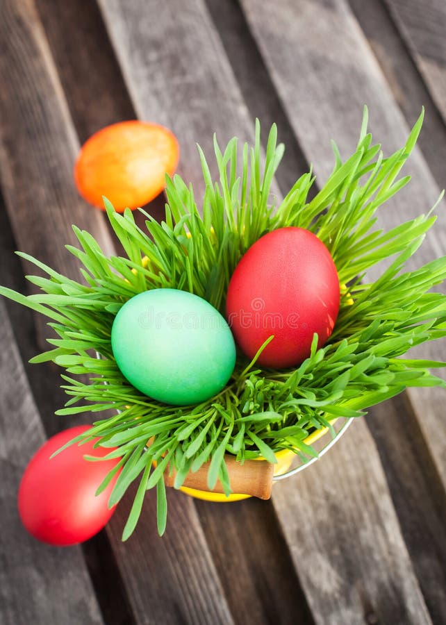 Colorful Painted Easter Egg on a Fresh Green Grass Stock Image - Image ...
