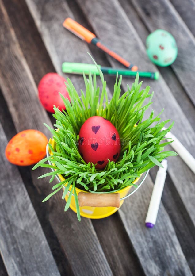 Colorful Painted Easter Egg on a Fresh Green Grass Stock Photo - Image ...