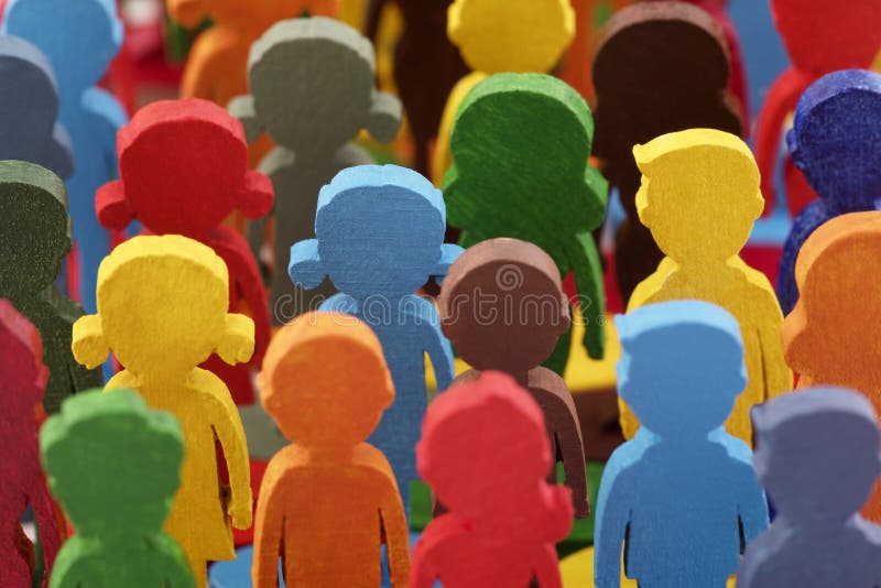Colorful Painted Group of People Figures Stock Image - Image of person ...