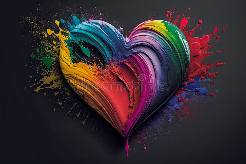 Colorful Painted Heart, Valentine S Day Stock Illustration ...