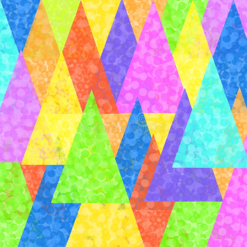 Colorful Painted Triangles Superimposed Stock Illustration ...