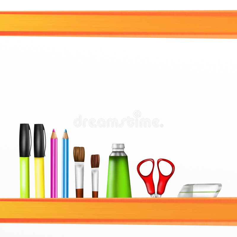 Colorful painter tools stock illustration. Illustration of background ...