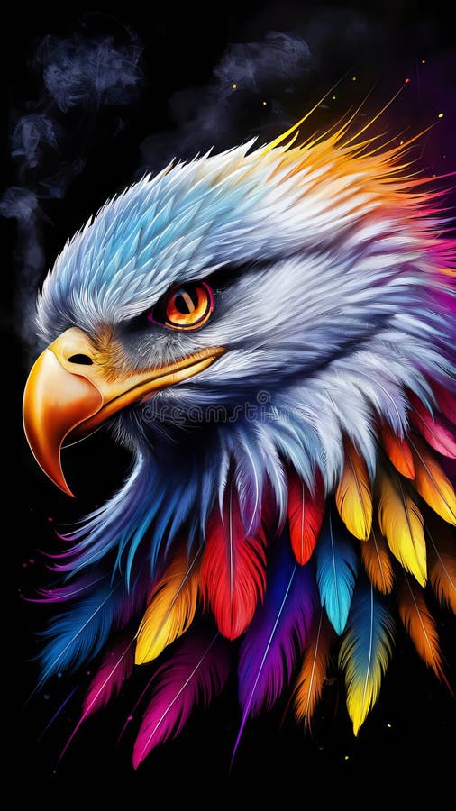 Colorful Painting of an Eagle Stock Illustration - Illustration of ...