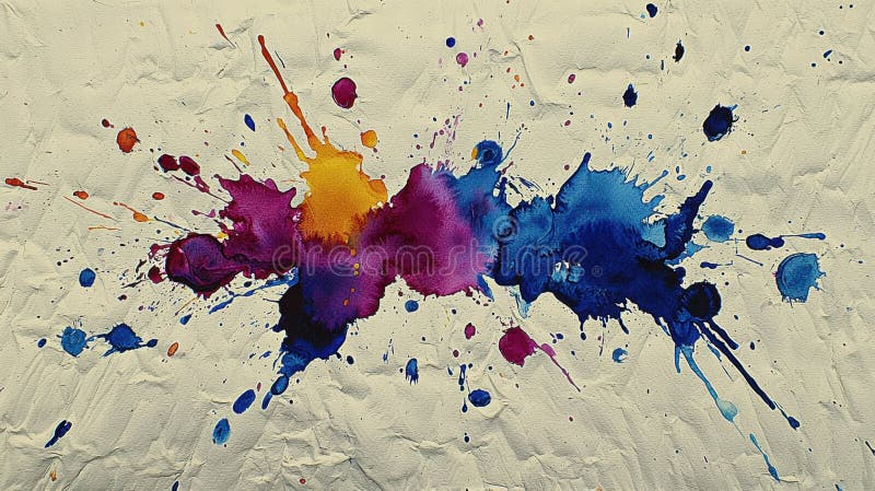 Colorful Painting Featuring Paint Splattering Technique Creating a ...