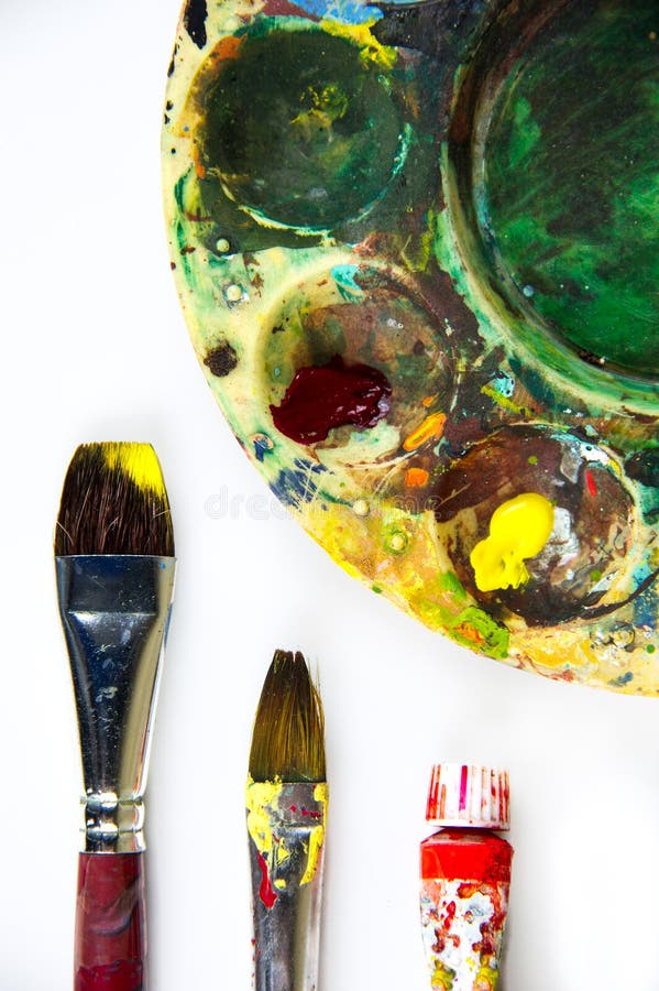 Painting Tools Pattern. Art Craft Seamless Texture with Paint or ...