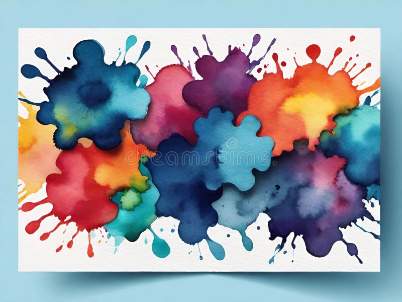 Colorful Painting on White Paper Stock Illustration - Illustration of ...