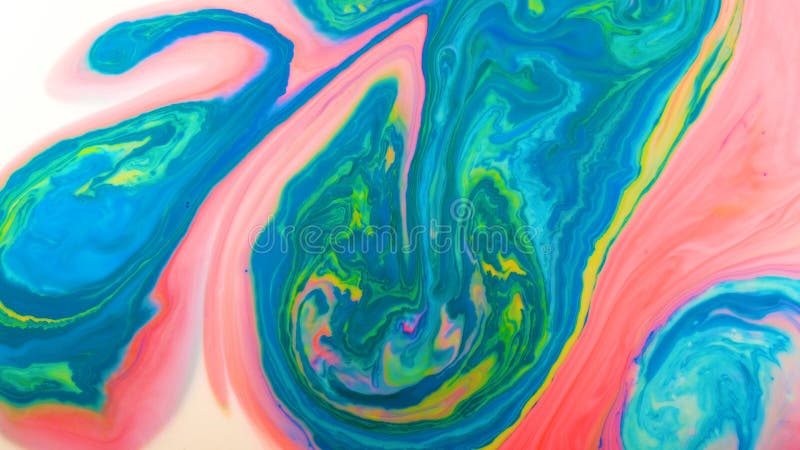 Colorful Paints Mixed in Milk on the Surface Stock Photo - Image of ...