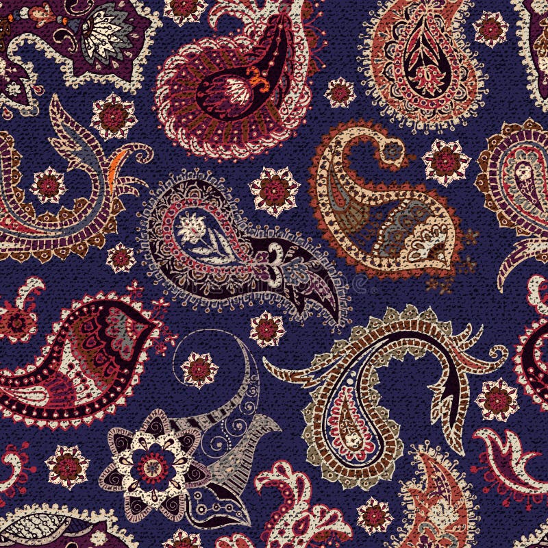 Colorful Paisley Seamless Pattern. Original Decorative Backdrop Stock ...