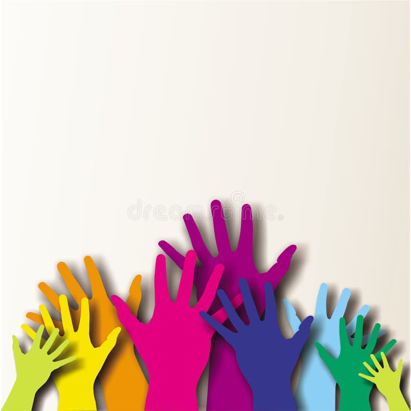 Colorful paited hands stock vector. Illustration of bunt - 45084750