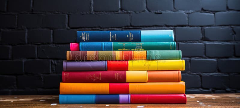 Colorful Palette of Books Illuminating the Mind Stock Illustration ...