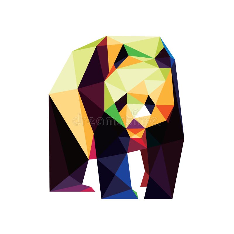 Colorful Bear Polygonal Low Poly Logo Icon Stock Vector - Illustration ...