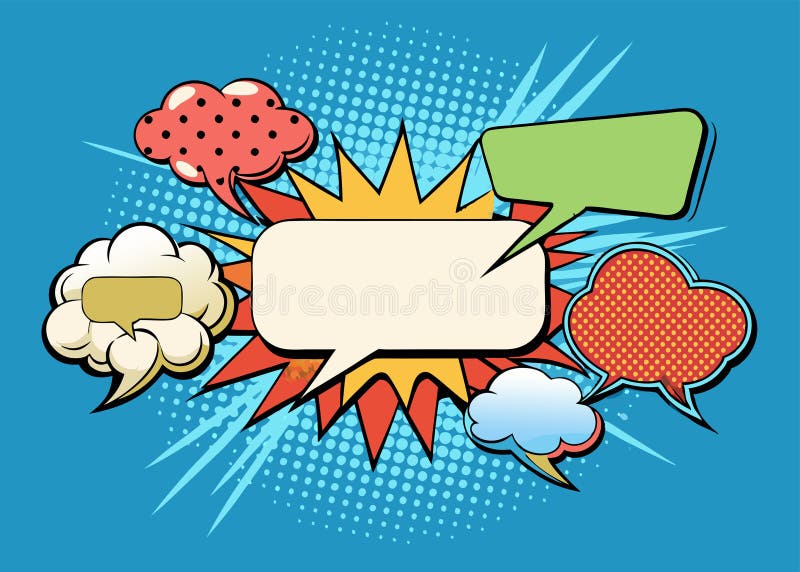 Colorful Panel Comic with Blank Speech Bubble Stock Vector ...