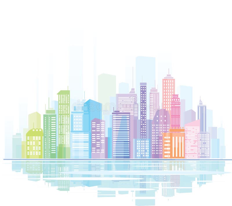 Colorful city stock vector. Illustration of colorful - 35664853