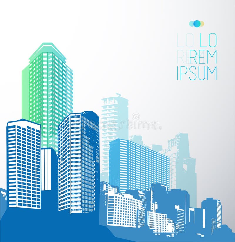 Panorama of city stock vector. Illustration of outline - 3182204